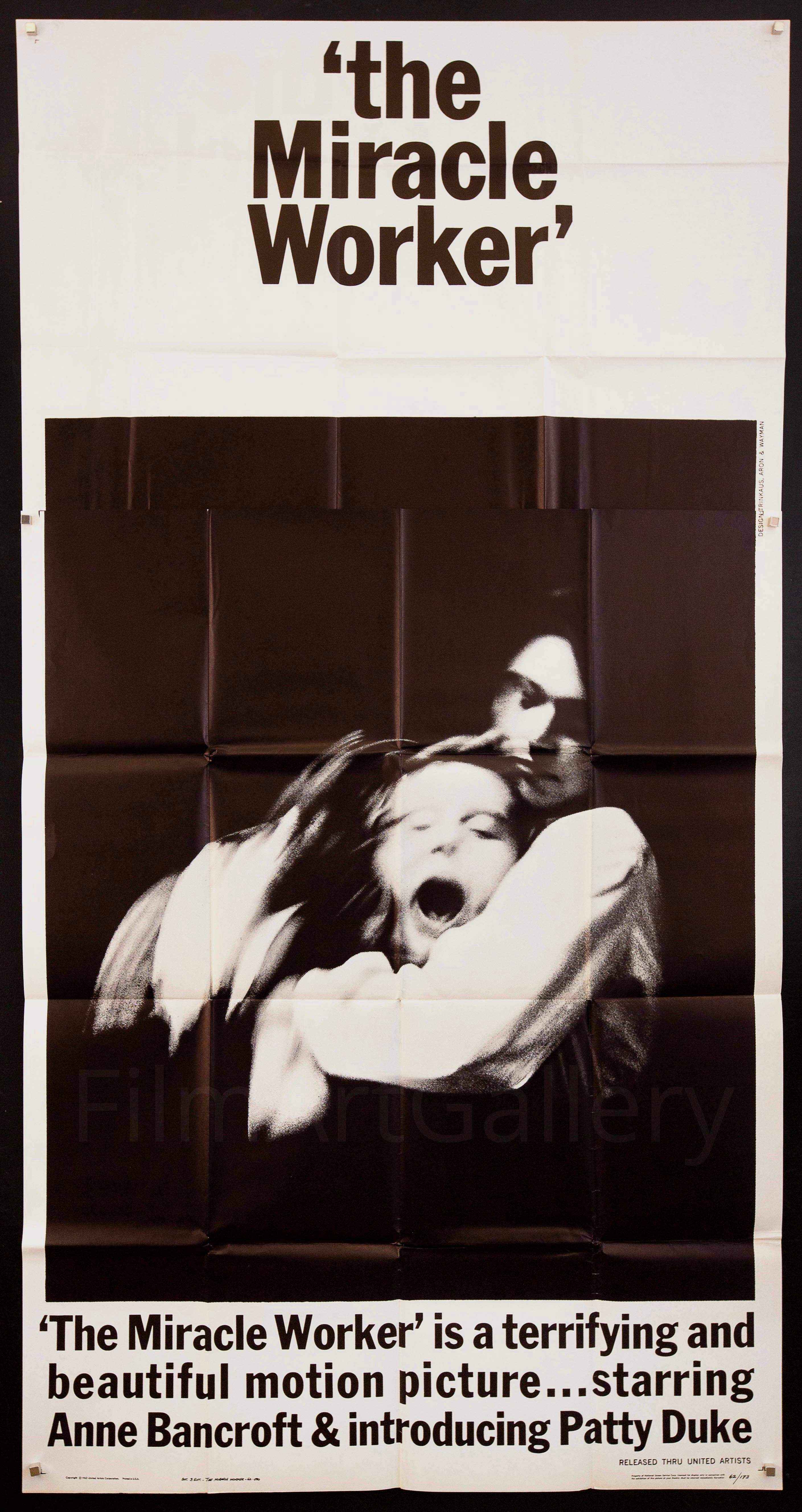The Miracle Worker Movie Poster 1962 3 Sheet (41x81)