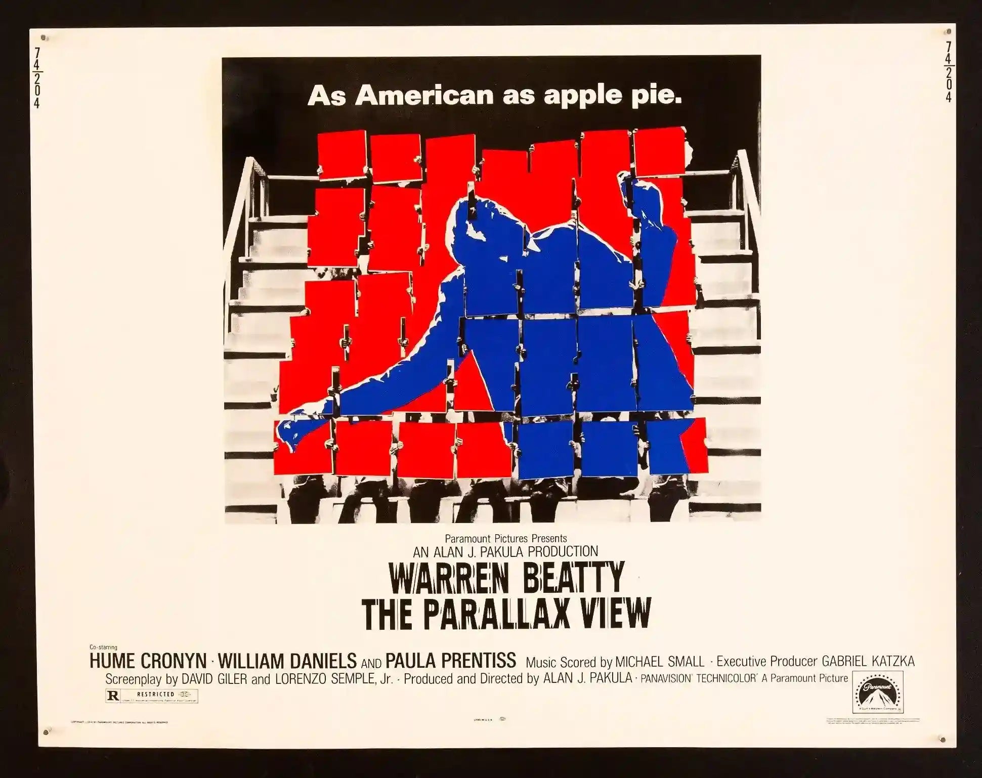 The Parallax View Movie Poster 1974 Half Sheet (22x28)