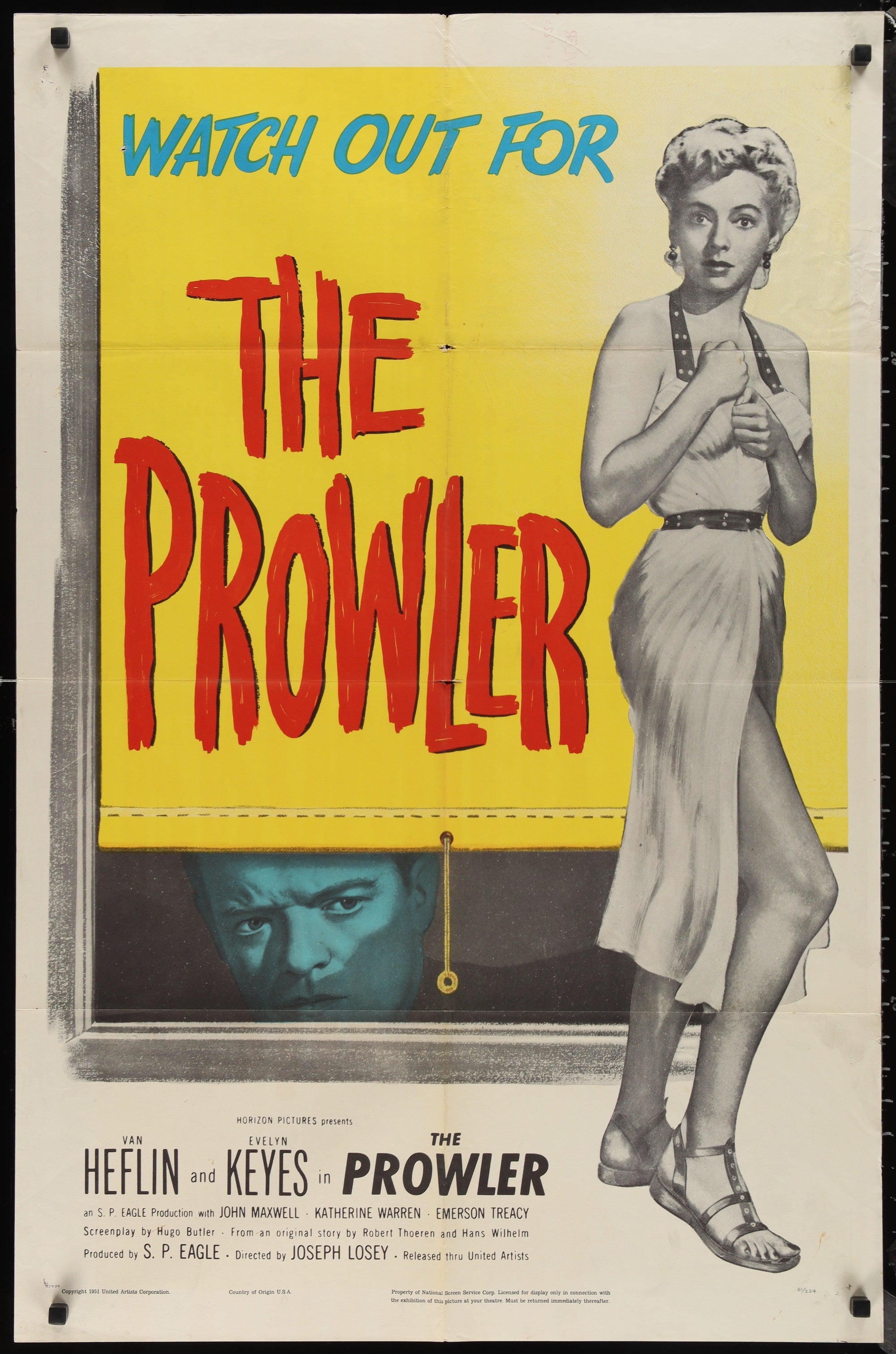 The Prowler Movie Poster 1951 1 Sheet (27x41)