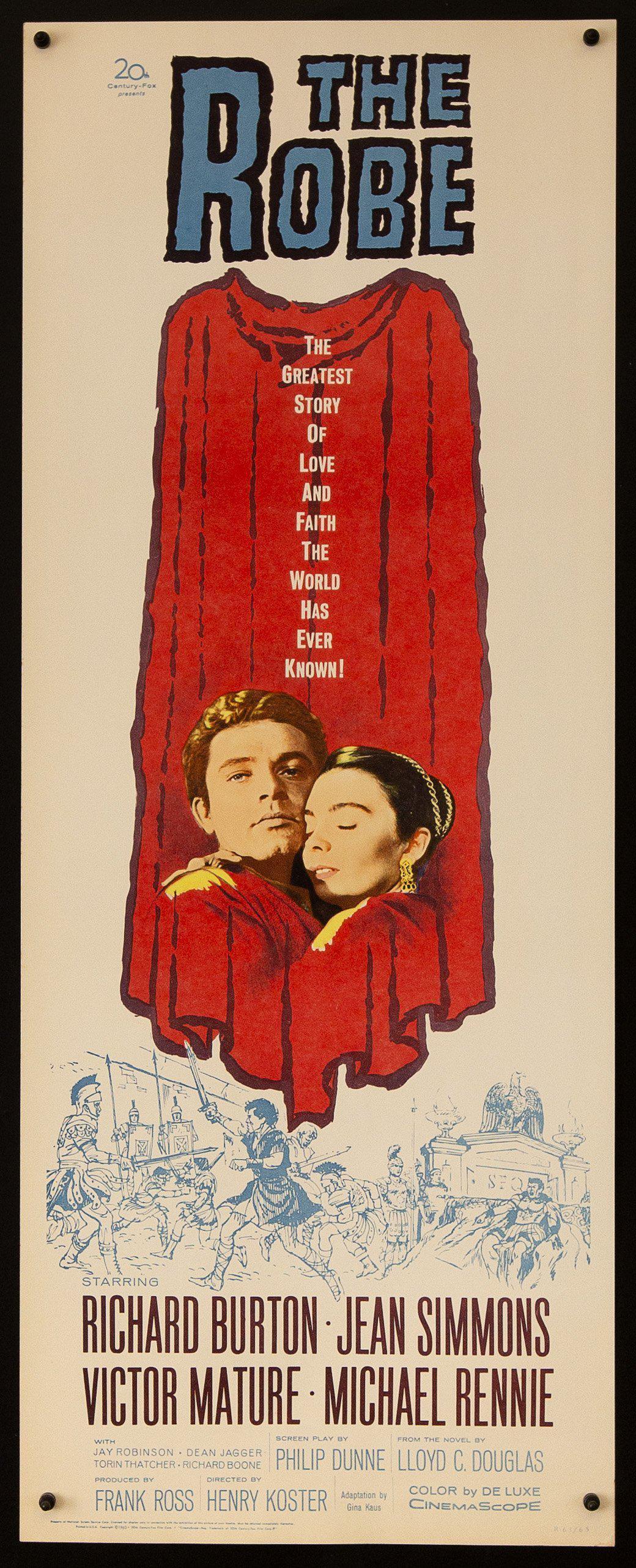 The Robe Movie Poster 1963 RI Insert (14x36)