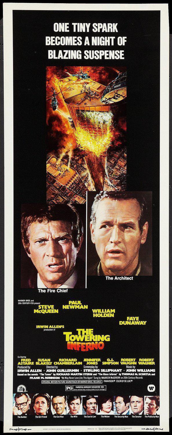 The Towering Inferno Movie Poster 1974 Insert (14x36)