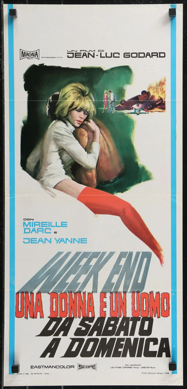 Weekend (Week End) Movie Poster 1968 Italian Locandina (13x28)