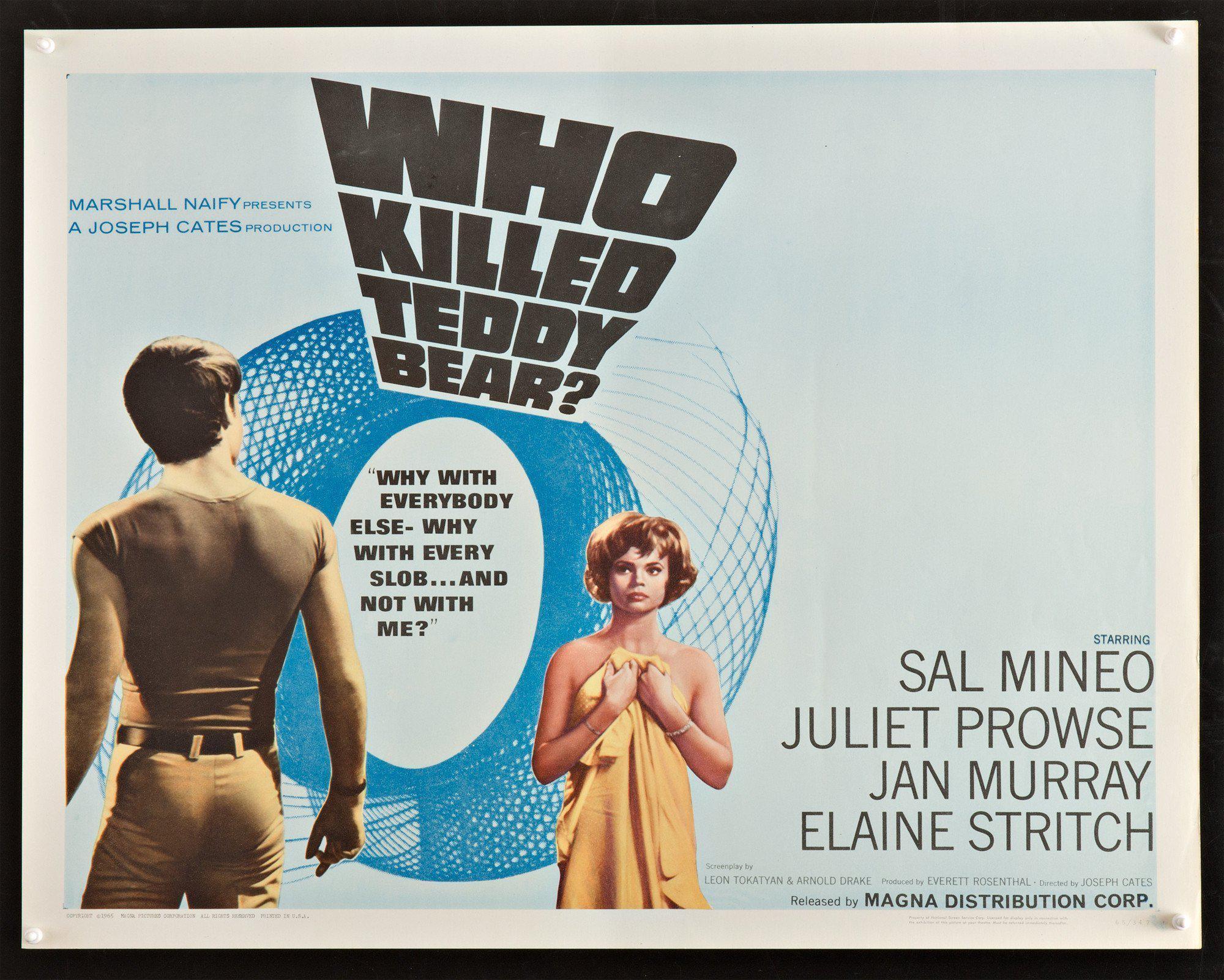 Who Killed Teddy Bear Movie Poster 1965 Half sheet (22x28)