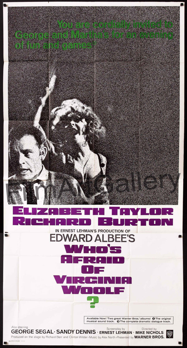 Who's Afraid of Virginia Woolf Movie Poster 1966 3 Sheet (41x81)