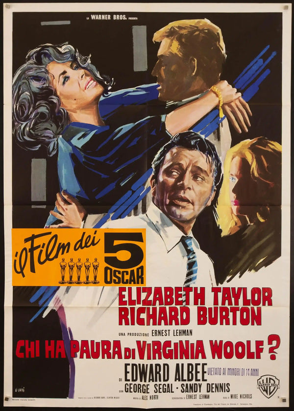 Who's Afraid of Virginia Woolf Movie Poster 1966 Italian 2 foglio
