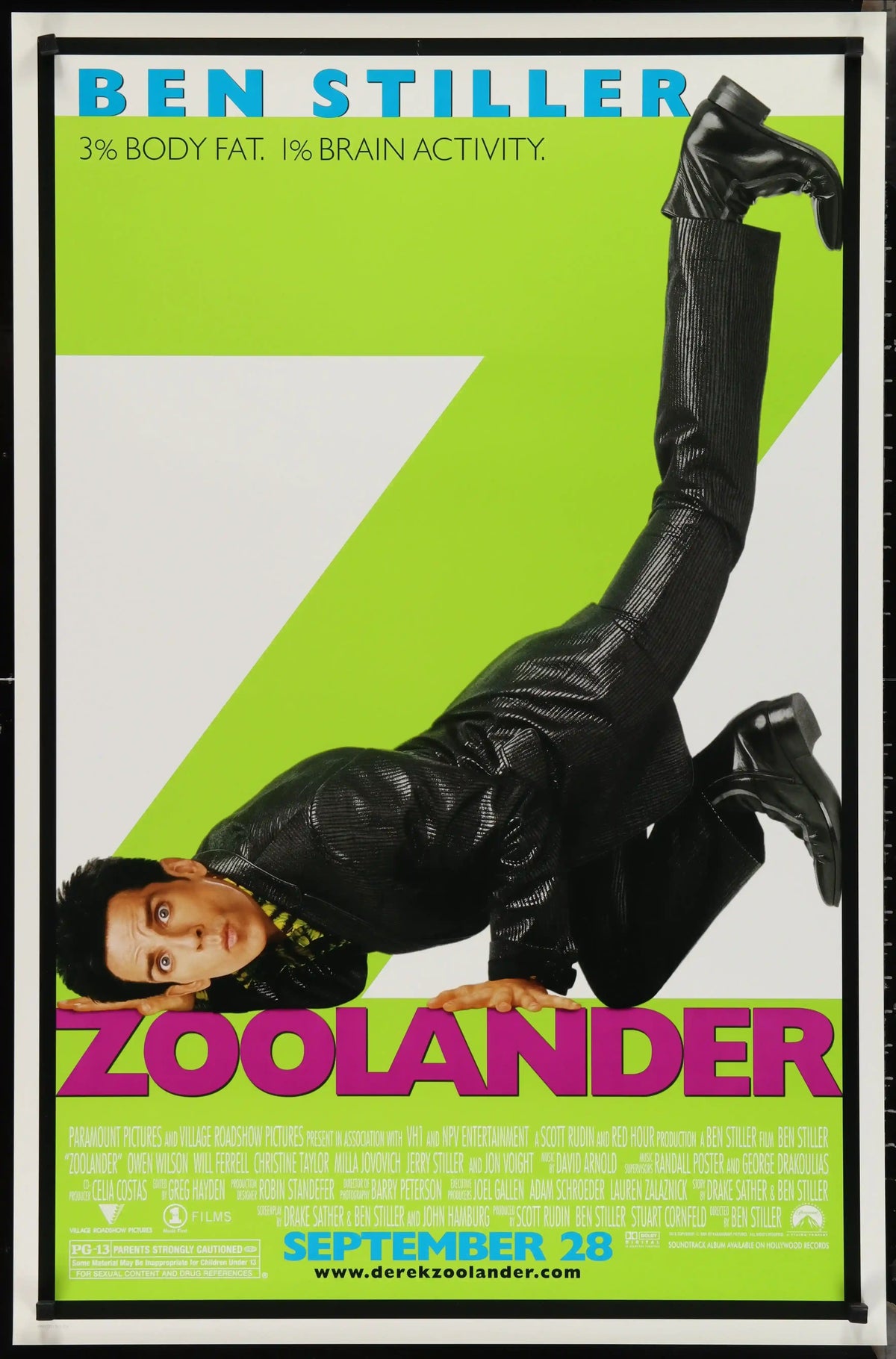 Zoolander Movie Poster 2001 1 Sheet (27x41)