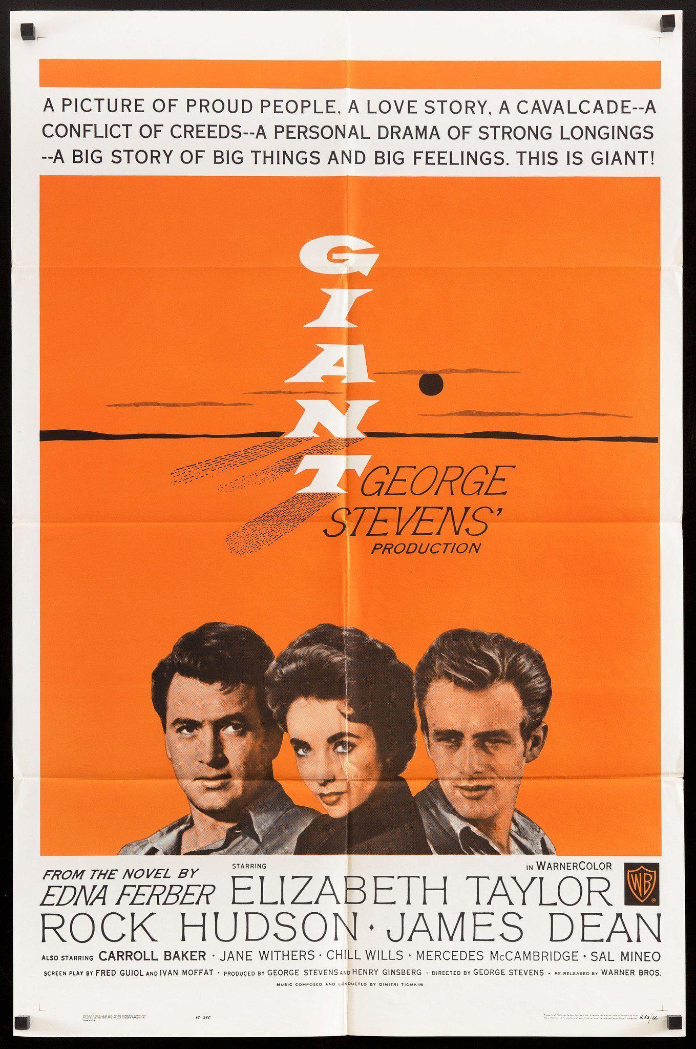 Giant Movie Poster 1963 RI 1 Sheet (27x41) - Film Art Gallery